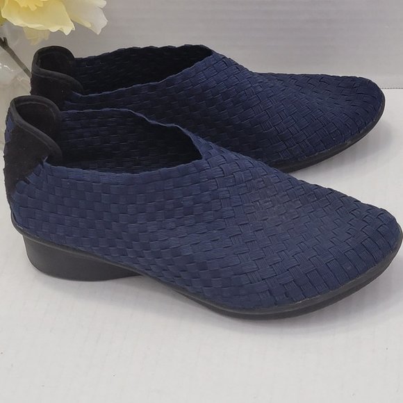 bernie mev. | Shoes | Bm Bernie Mev Blue Black Woven Weave Slip On ...